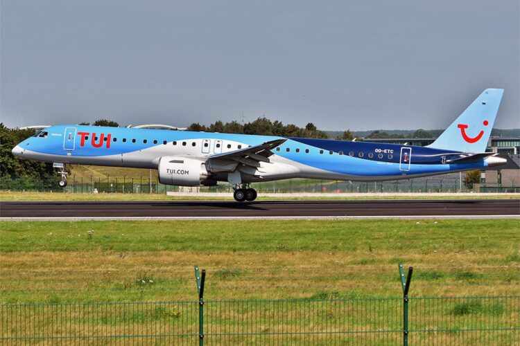TUI fly retoma voos com um dos seus três Embraer E195-E2 - Airway
